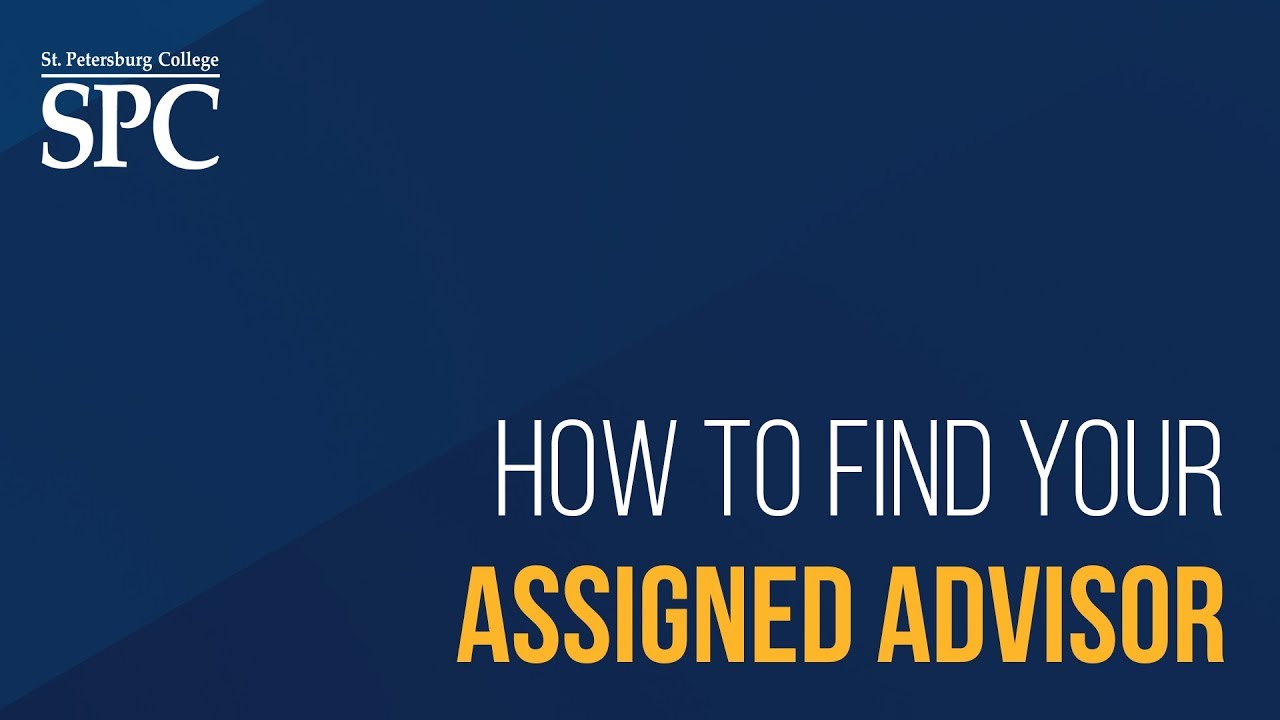 How To Find Your Assigned Advisor at SPC - YouTube