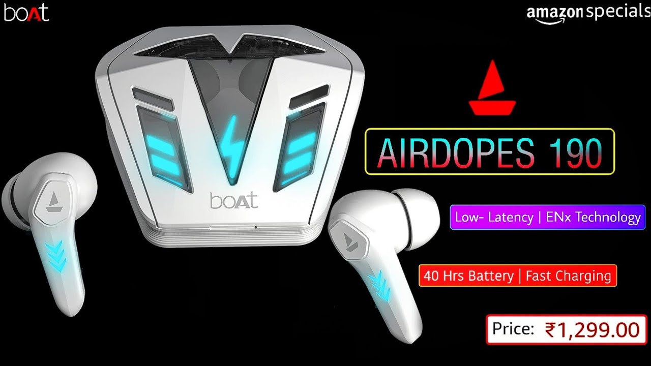 Boat Airdopes 190 Gaming Earbuds🔥10mm Drivers| ENx | Low -Latency | 40 ...