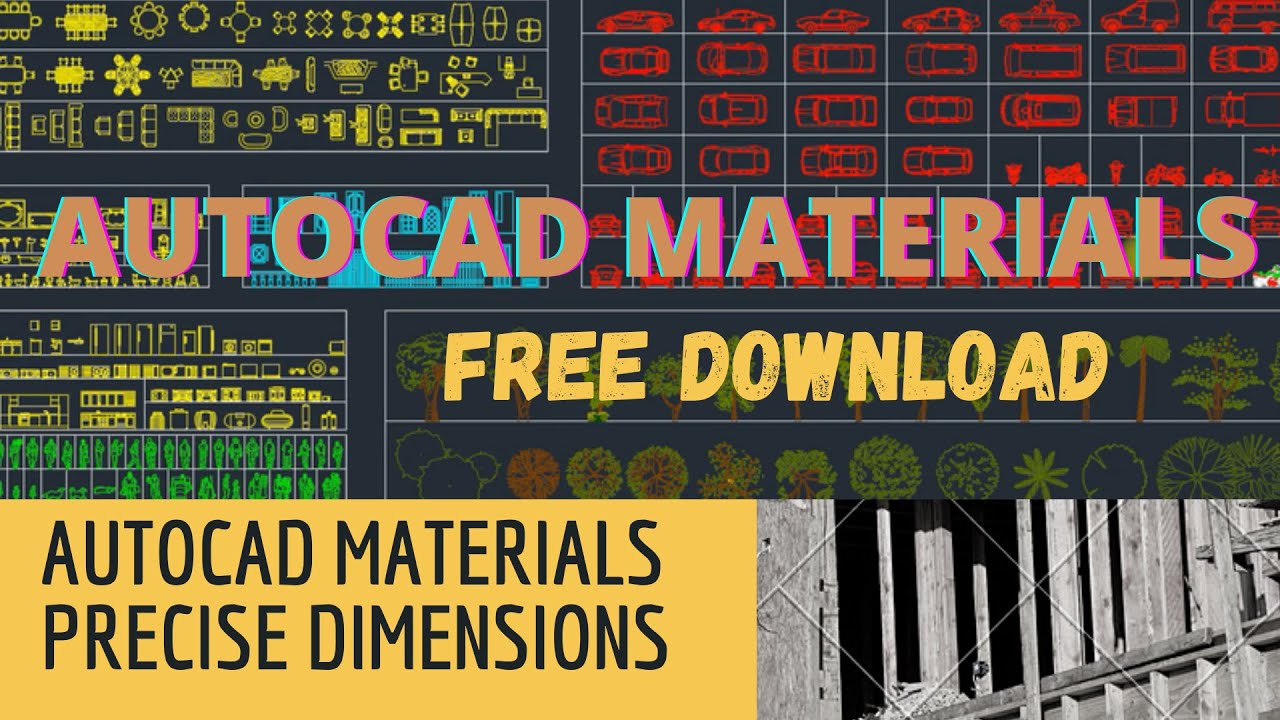 AutoCAD FREE MATERIALS PRECISE DIMENSIONS - YouTube