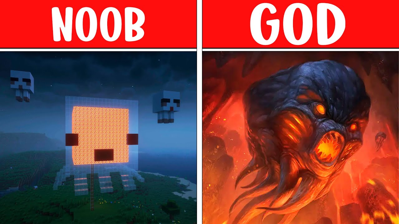 Minecraft dangerous GHAST Nether Base: NOOB vs PRO vs HACKER vs GOD ...