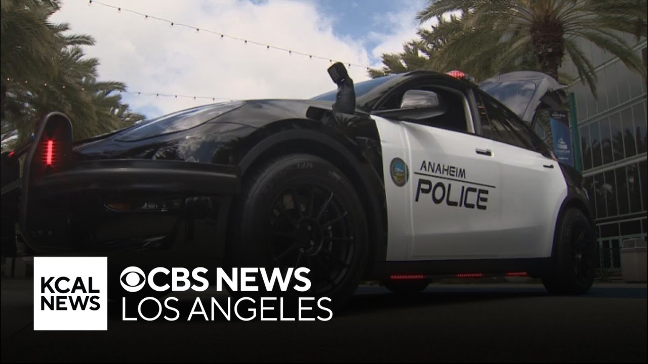 Anaheim PD introduces new high-tech Tesla patrol car fleet - YouTube