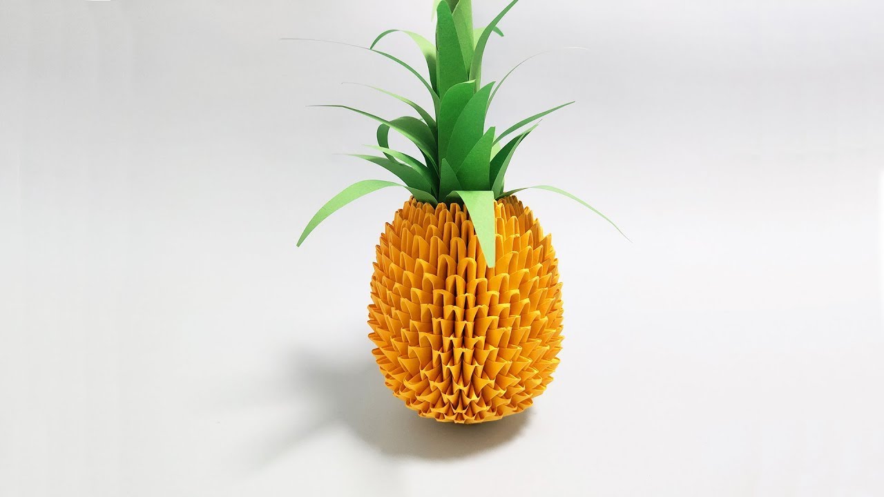 DIY Paper Pineapple Making | 3D Origami Pineapple Tutorial | How To ...