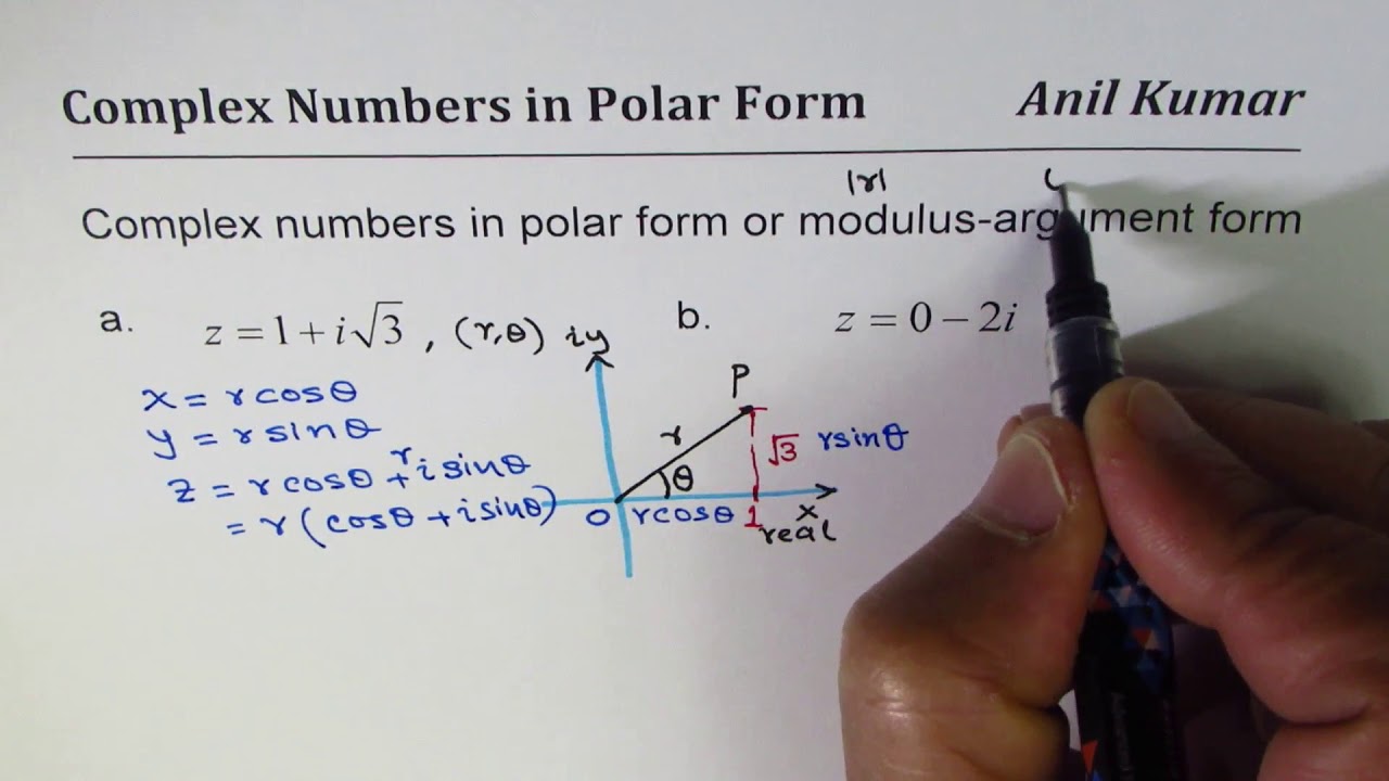 Write Complex Number 1 Sq Rt 3i In Polar Modulus Argument Form YouTube
