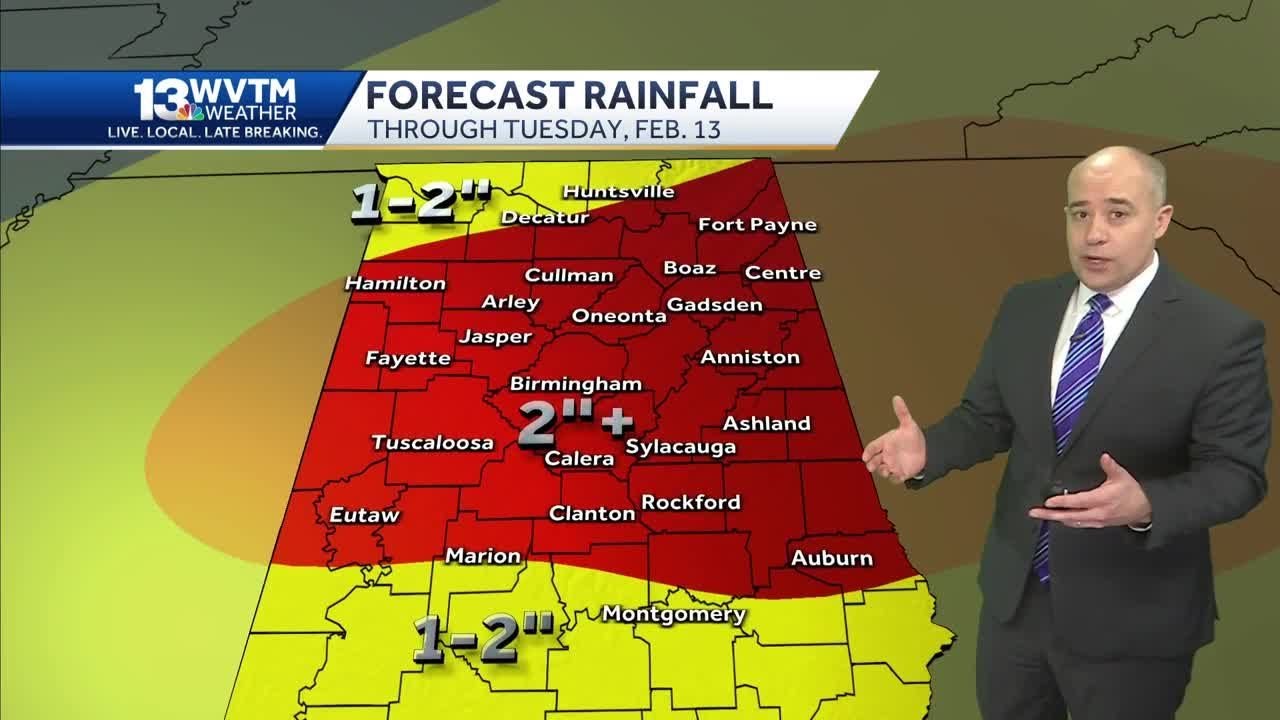 Alabama weather forecast shows heavy rain through the weekend - YouTube