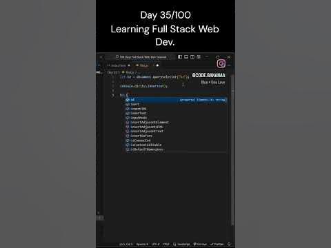 Day 35/100 of Learning Full Stack Web Dev 🧑‍💻 #100daysofcoding #coding #vscode #javascript #code ...