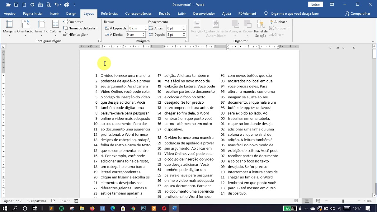 Microsoft word - Aula 14 - Texto em colunas - YouTube