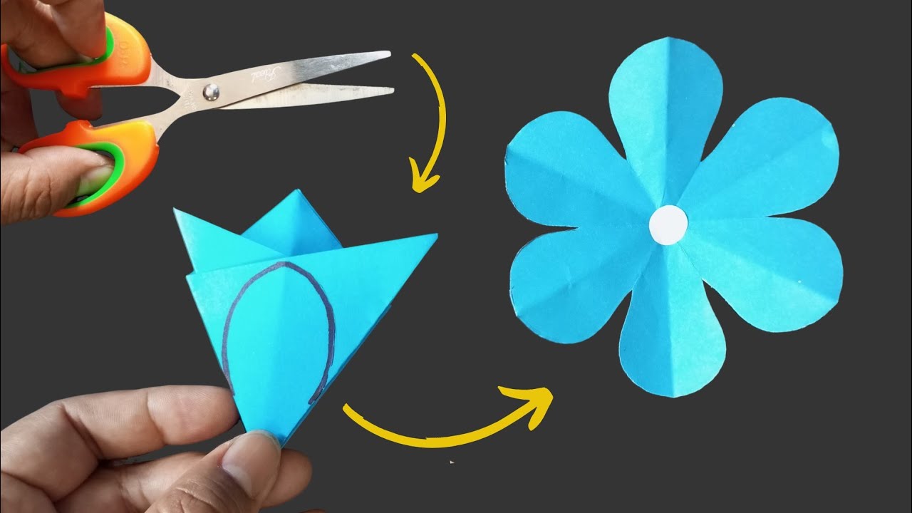 Cara Membuat Bunga dari Kertas (Memotong Kertas) | How To Make Paper ...
