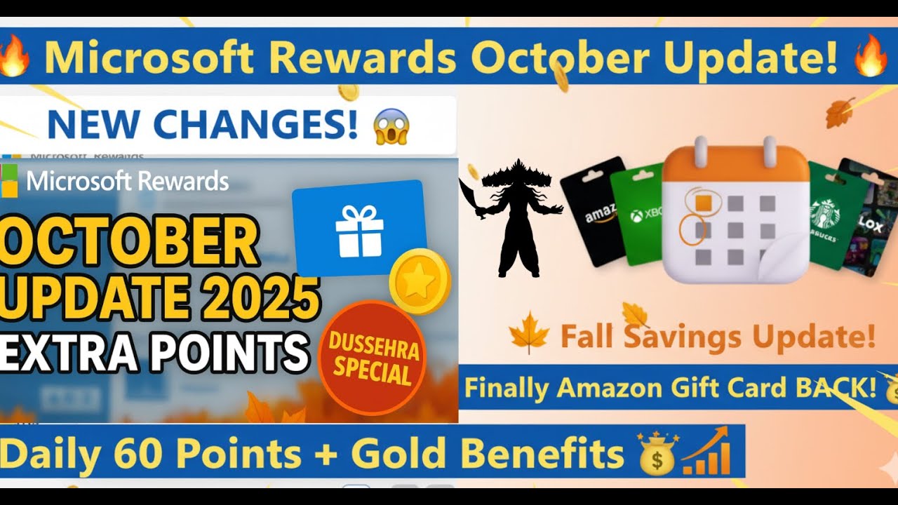 Microsoft Rewards October Update 2025 | Fall Savings + Dussehra Changes ...