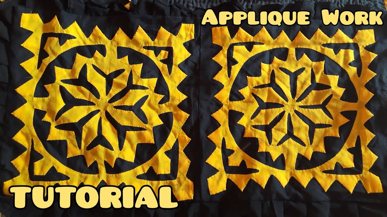 Applique Work Ralli Pillow Cover Design Cuting Tutorial | Applique and ...