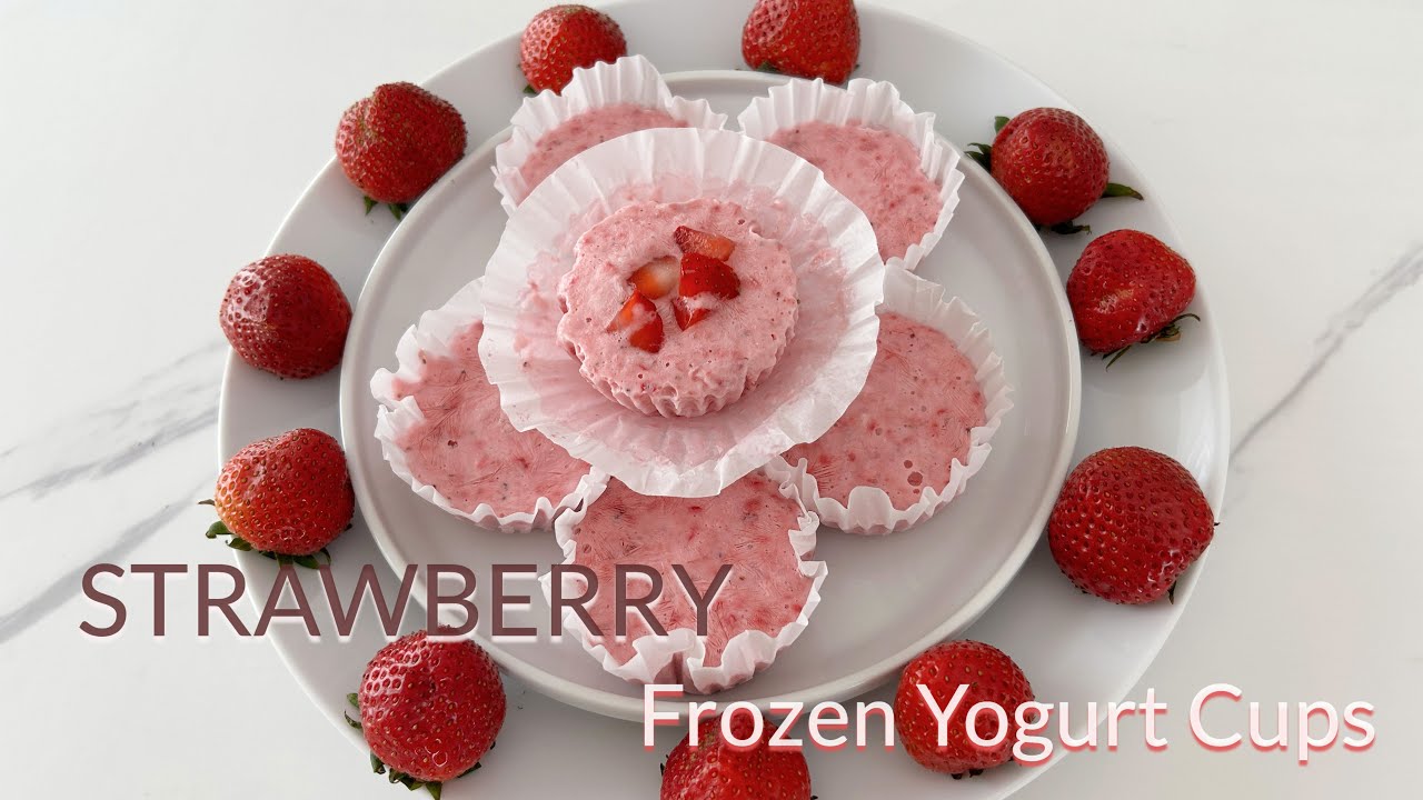 4 Ingredient Strawberry Frozen Cups - YouTube