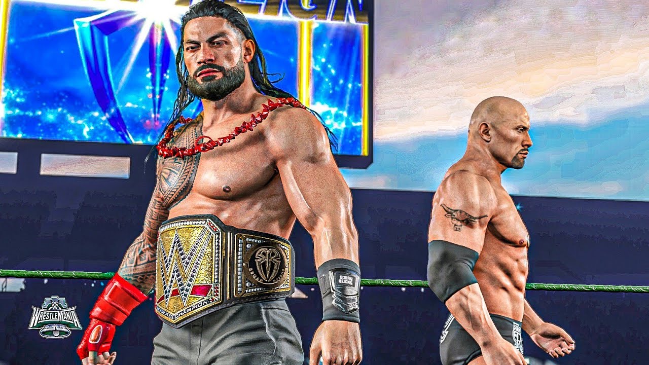 WWE 2K23 - Roman Reigns & The Rock vs Cody Rhodes & Seth Freakin Rollins | WrestleManiaXL ...