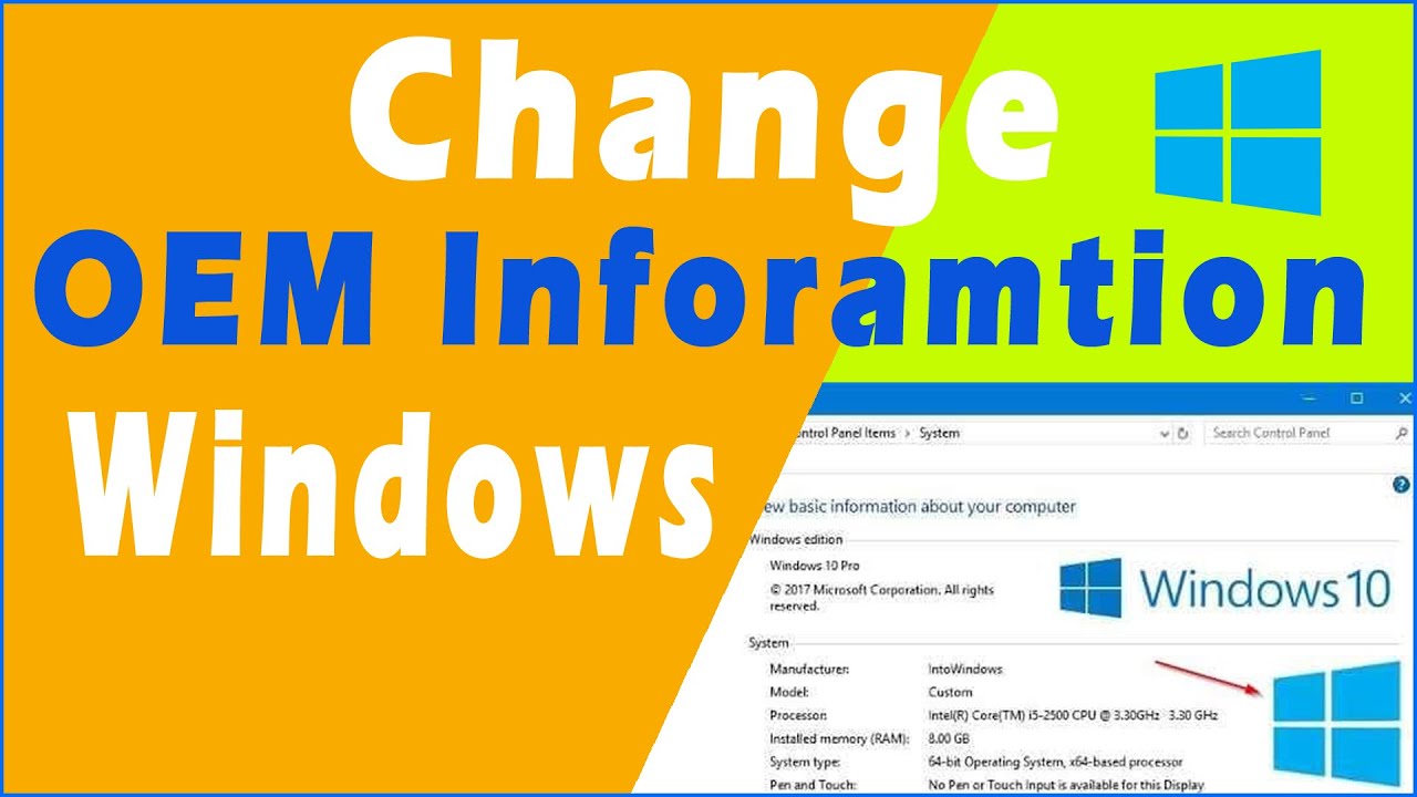 How to add OEM information in Windows 7/8/8.1/10 - YouTube