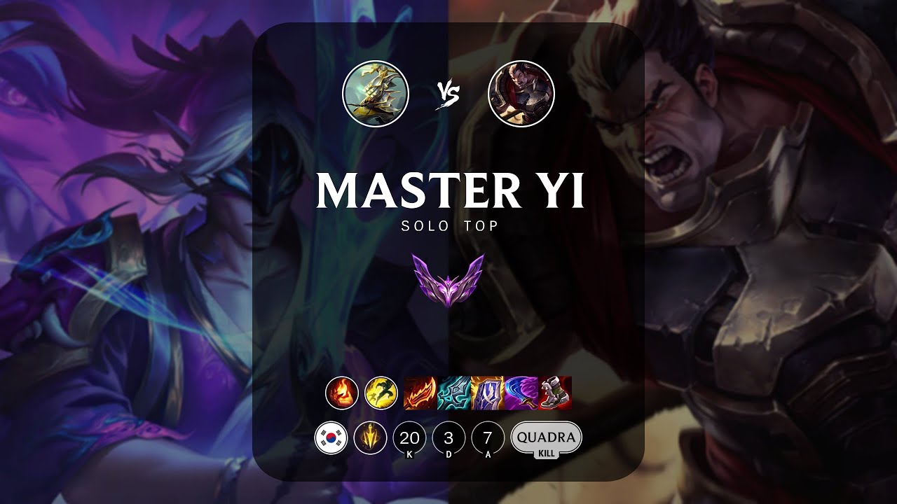 Master Yi Top vs Darius - KR Master Patch 13.10 - YouTube