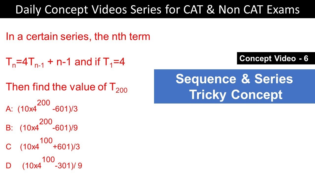 Sequences and Series Tricky Question || Daily Concept Video Series ...