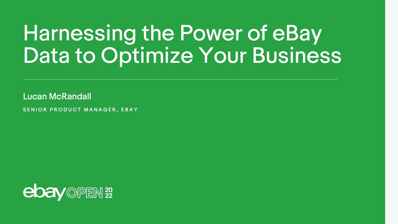 Fundamental Training Session: Harnessing the Power of eBay Data to Optimize Your Business - YouTube