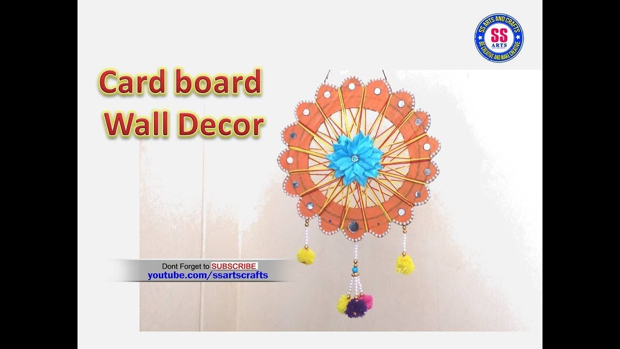 Home Decor with Cardboard ||Wall Hanging using cardboard and woolen ...