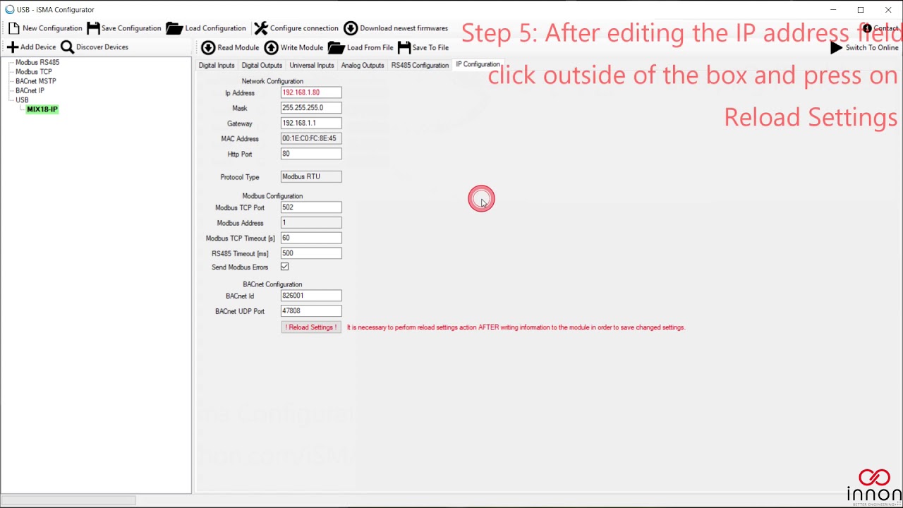 Changing the IP on an iSMA IO module using the iSMA Configurator - YouTube
