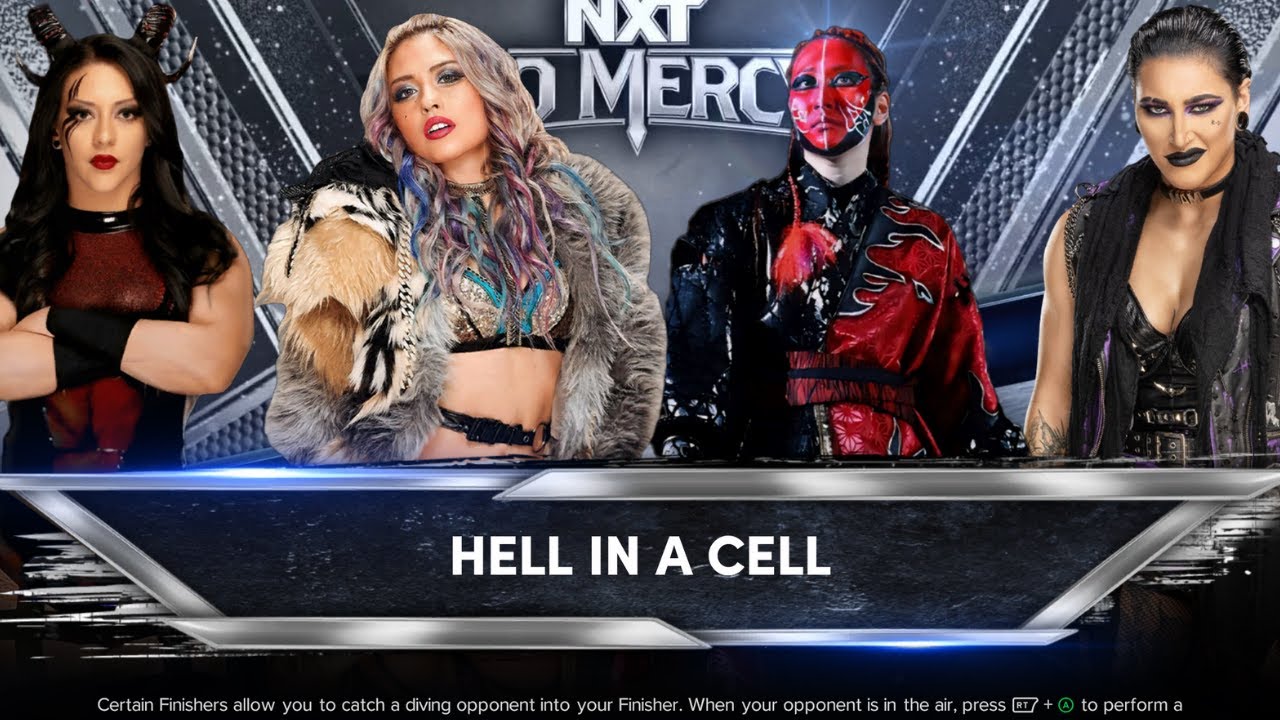 WWE 2K24 GIULIA VS STEPHANIE VAQUER VS GREAT SAKUYA VS RHEA RIPLEY HELL ...