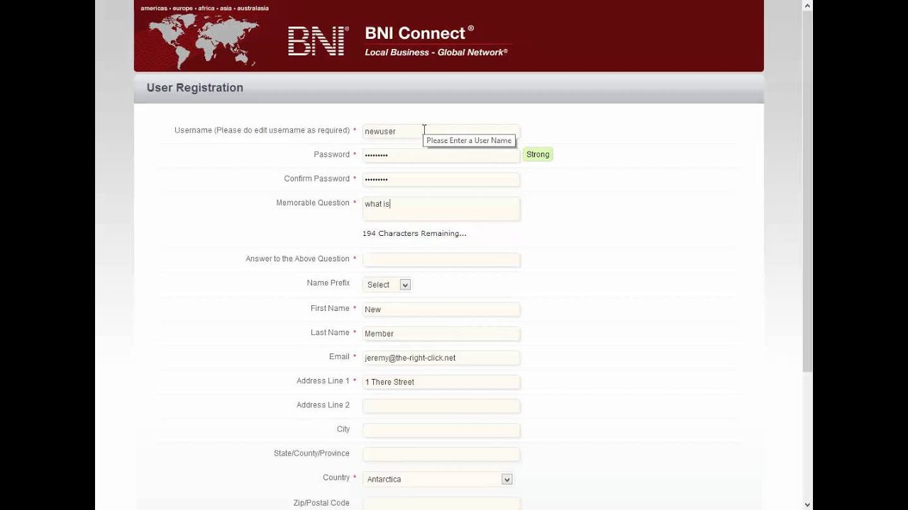 BNI Connect - New User Registration - YouTube