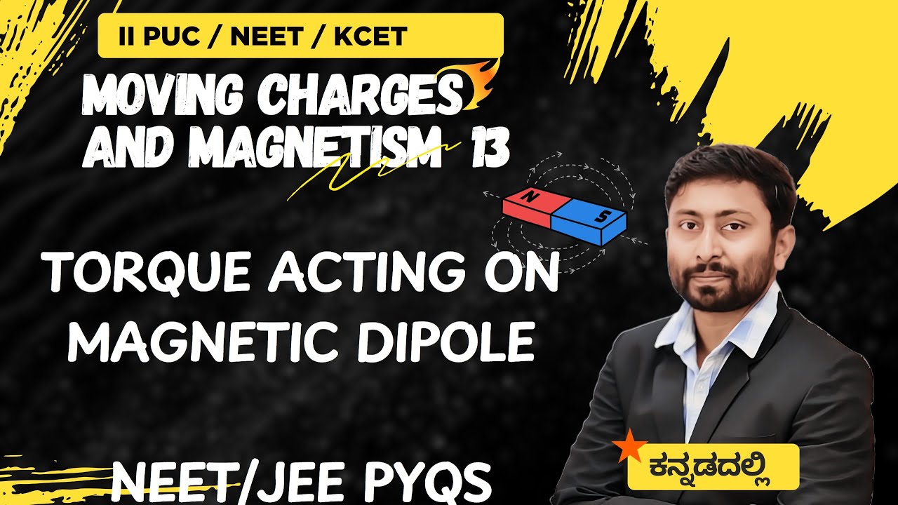 13 Moving charges and magnetism: Torque on a magnetic dipole placed in ...