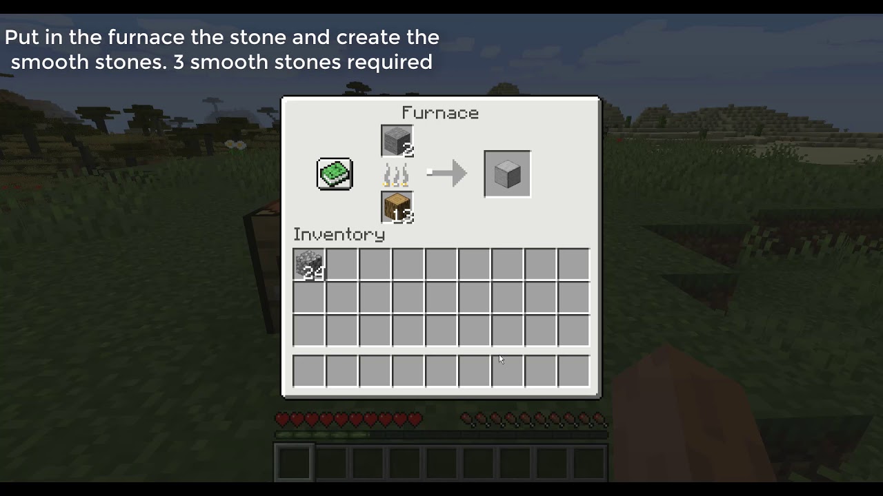 How to make smooth stone slabs in Minecraft - YouTube