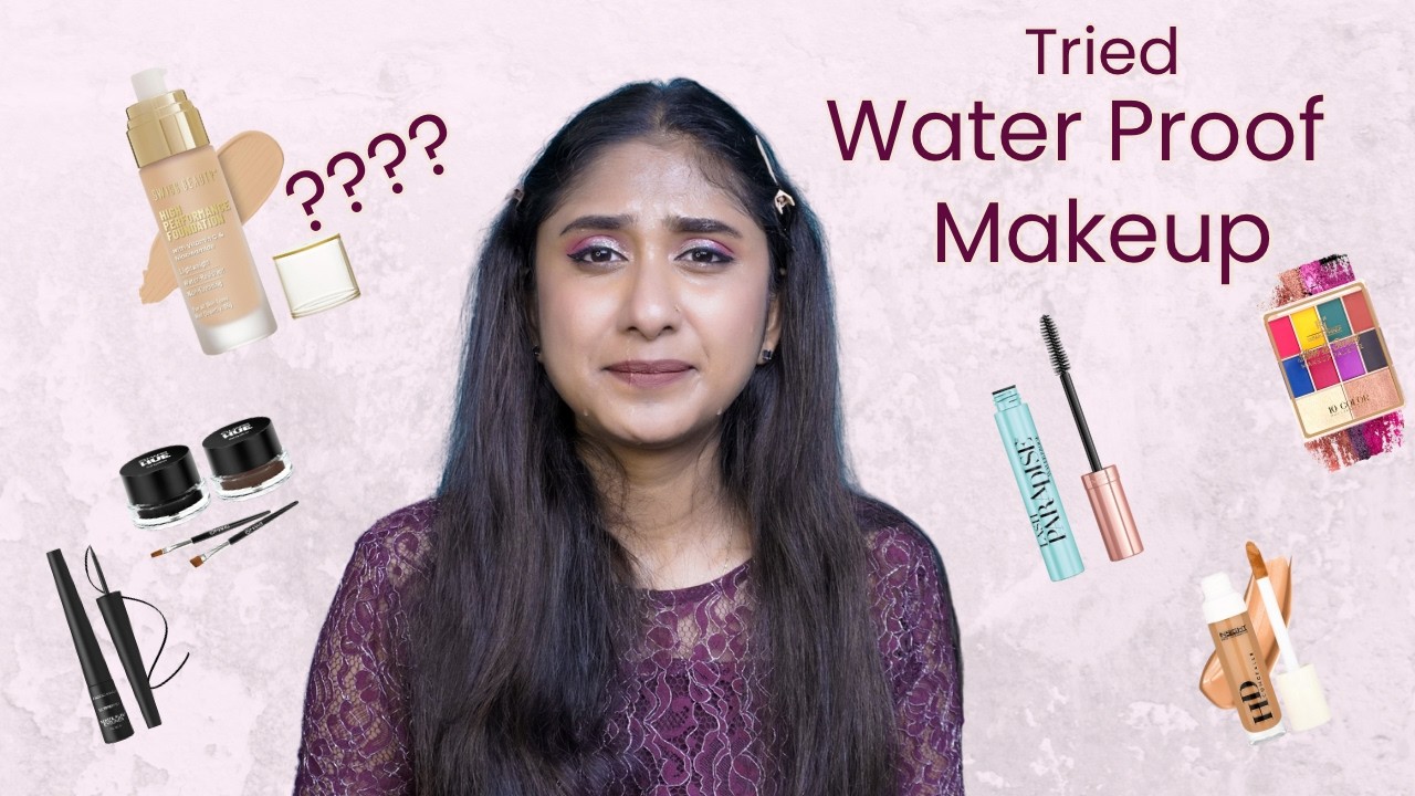ഈ Water proof makeup products work ചെയ്യുമൊ🤔 | Testing water proof ...