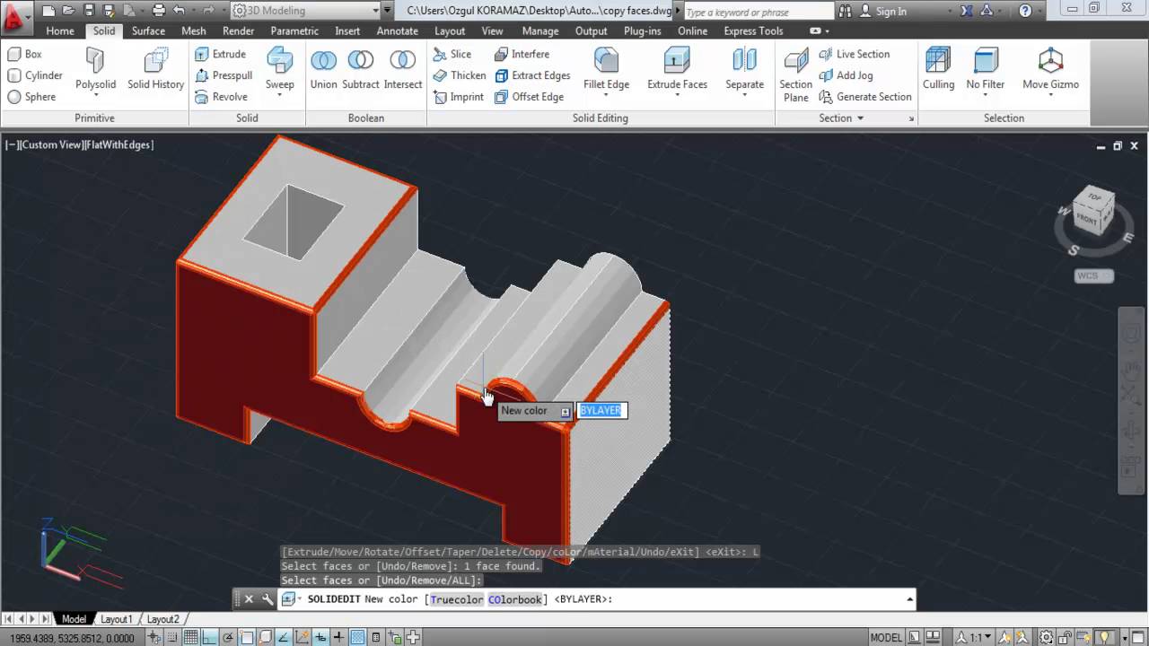 A 3 33 Solid editing Color faces - YouTube