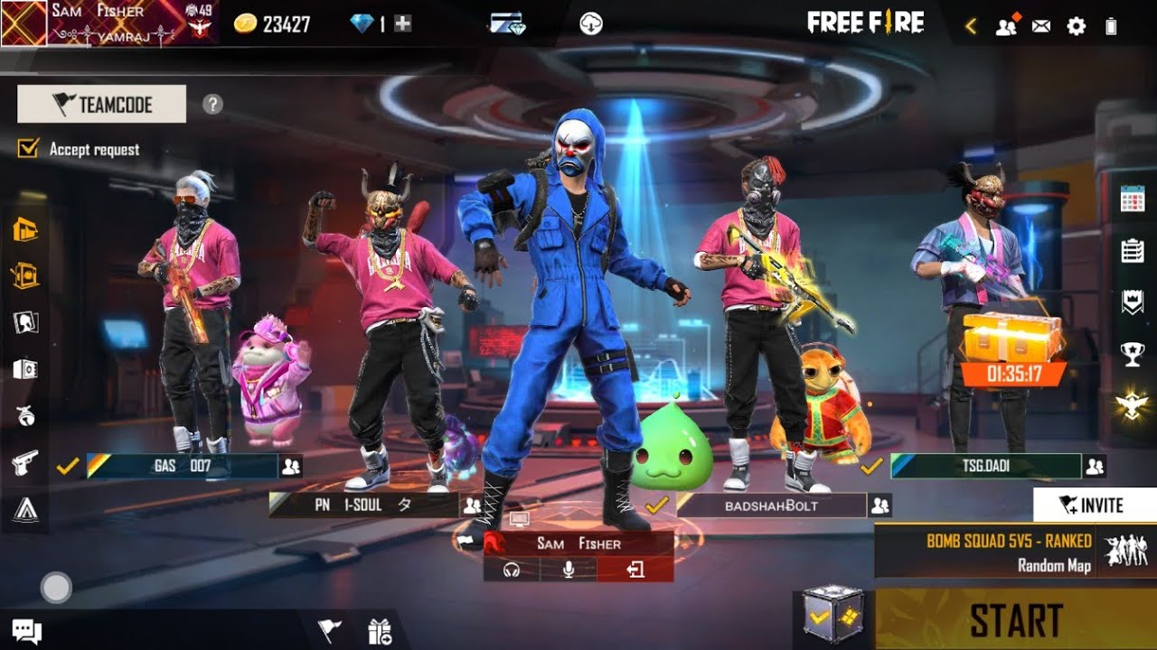 Free fire Live Custom Challenge - YouTube