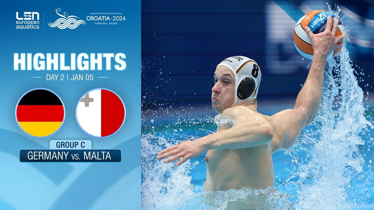 Germany vs. Malta Highlights | Group C | European Water Polo ...