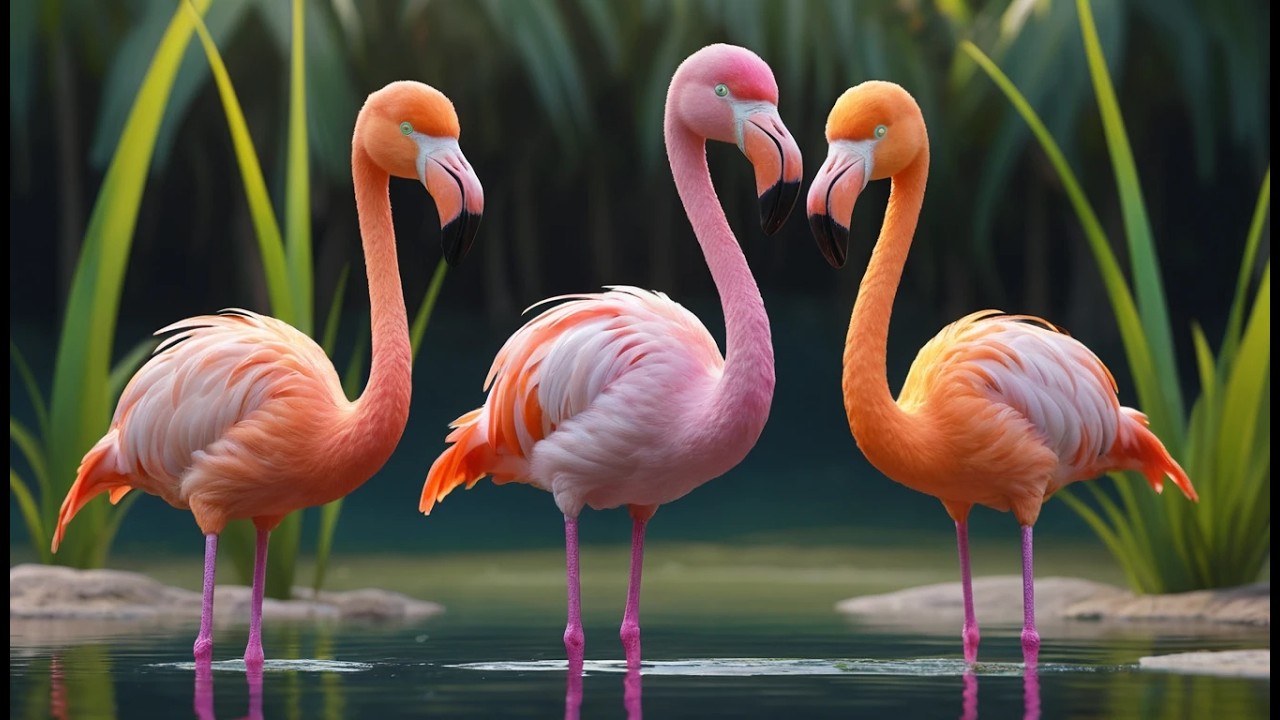 Five Little Flamingos Stand Stand Stand | Pretty Pink Birds & Kids ...