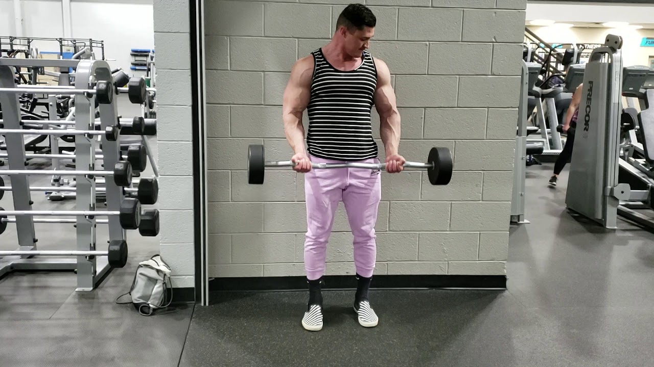 EZ bar bicep curls - YouTube