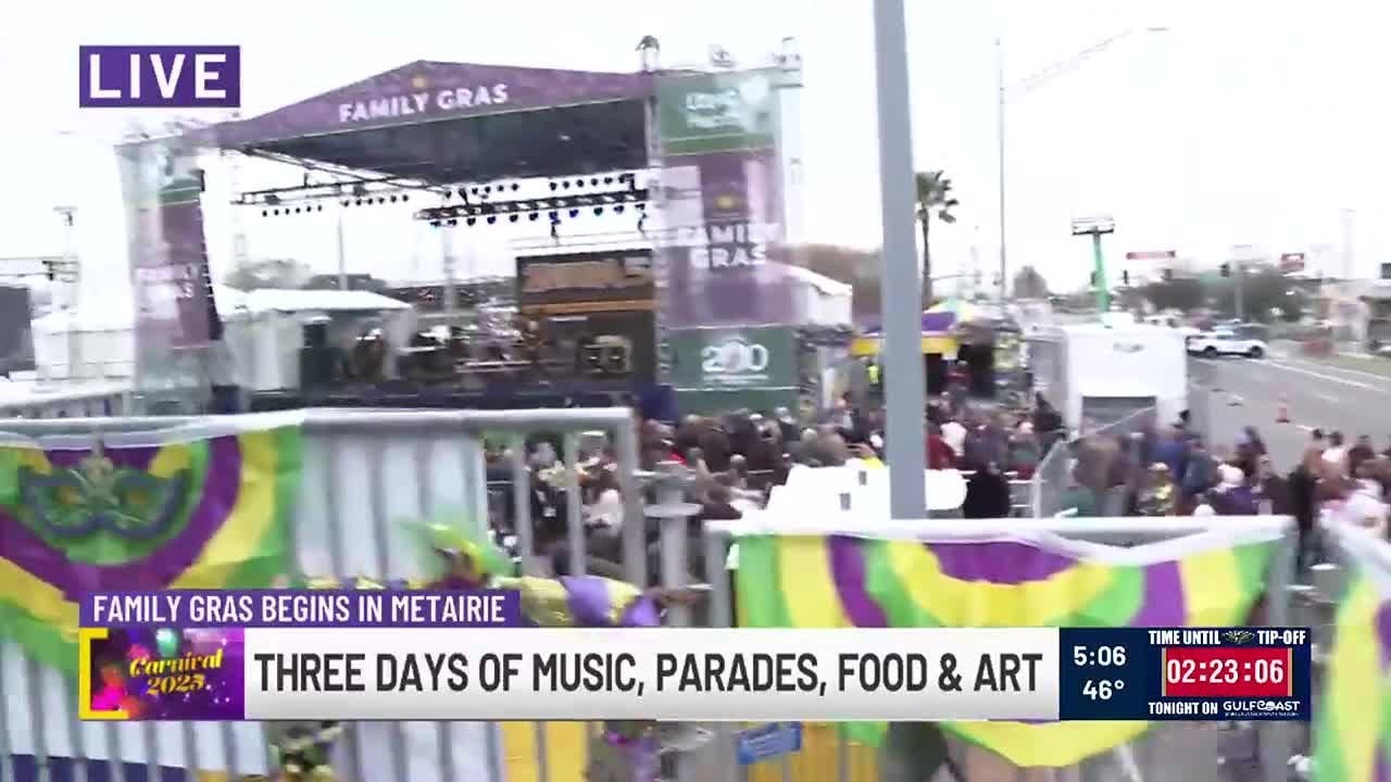 The first evening of Family Gras begins in Metairie - YouTube
