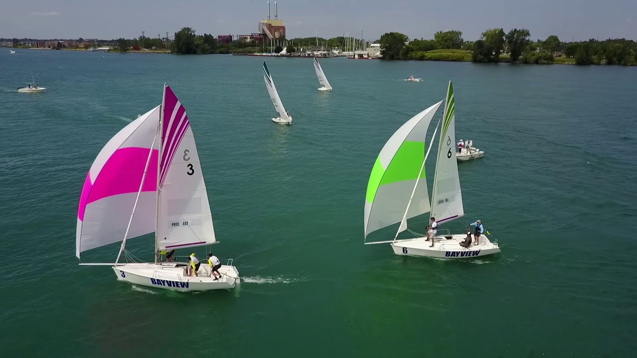2017 Detroit Cup Finals Race 2 Bayview Yacht Club - Sailboat Match Race ...