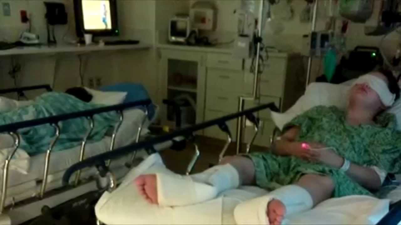 Kids break legs when jumping to safety from house fire - YouTube