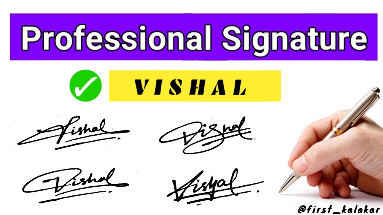Vishal name signature style | Vishal name stylish signatures | V ...