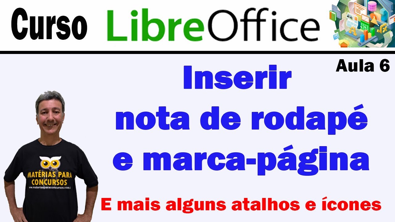 Curso libreOffice Writer aula 6 Inserir nota de rodapé e inserir marca ...