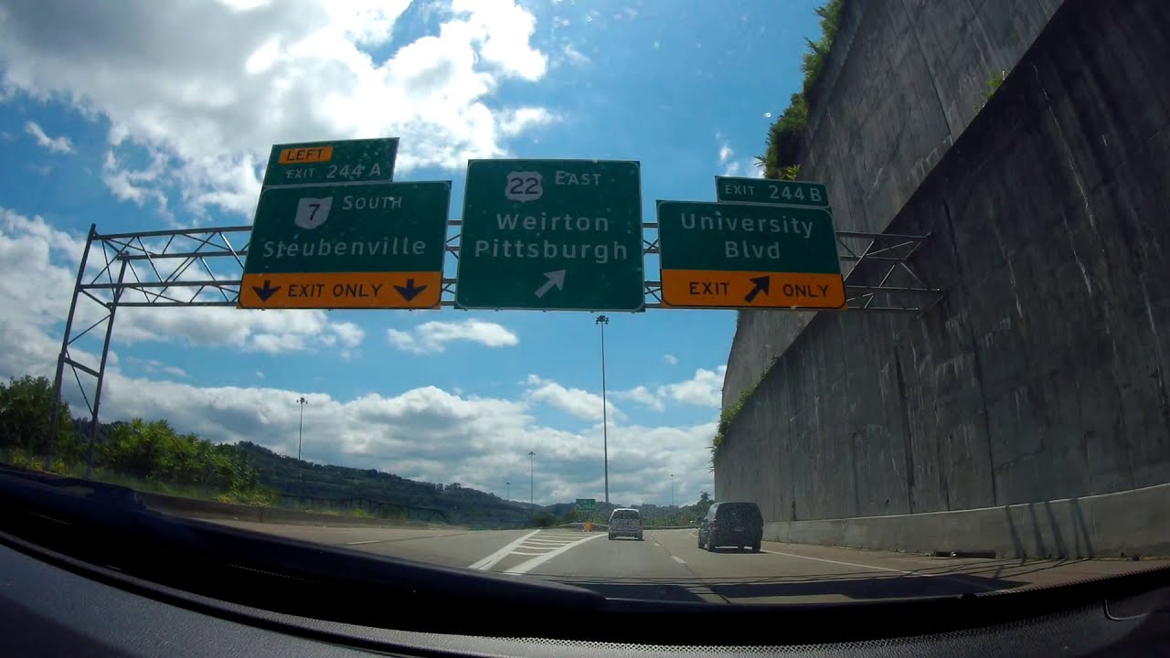 Freeways along, and across the Ohio River high mast streetlights ...