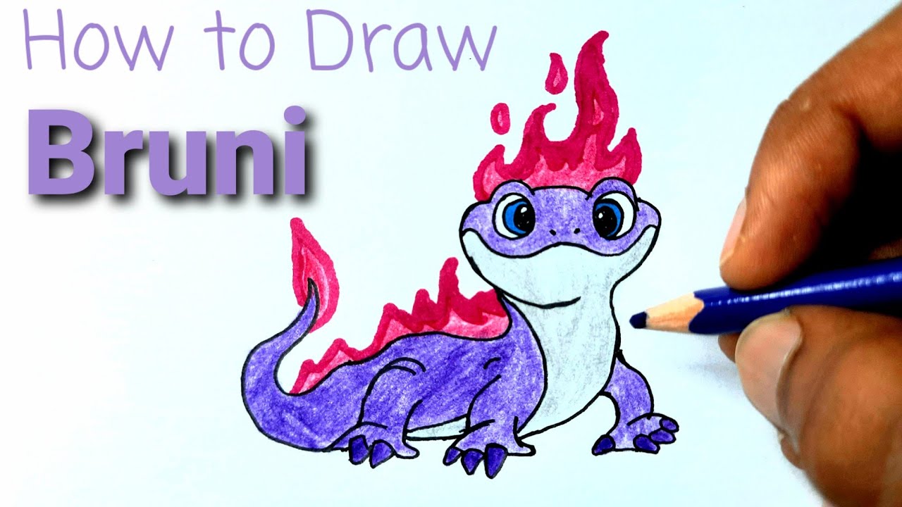 How to Draw cute Bruni Easy Step by step - Frozen - YouTube