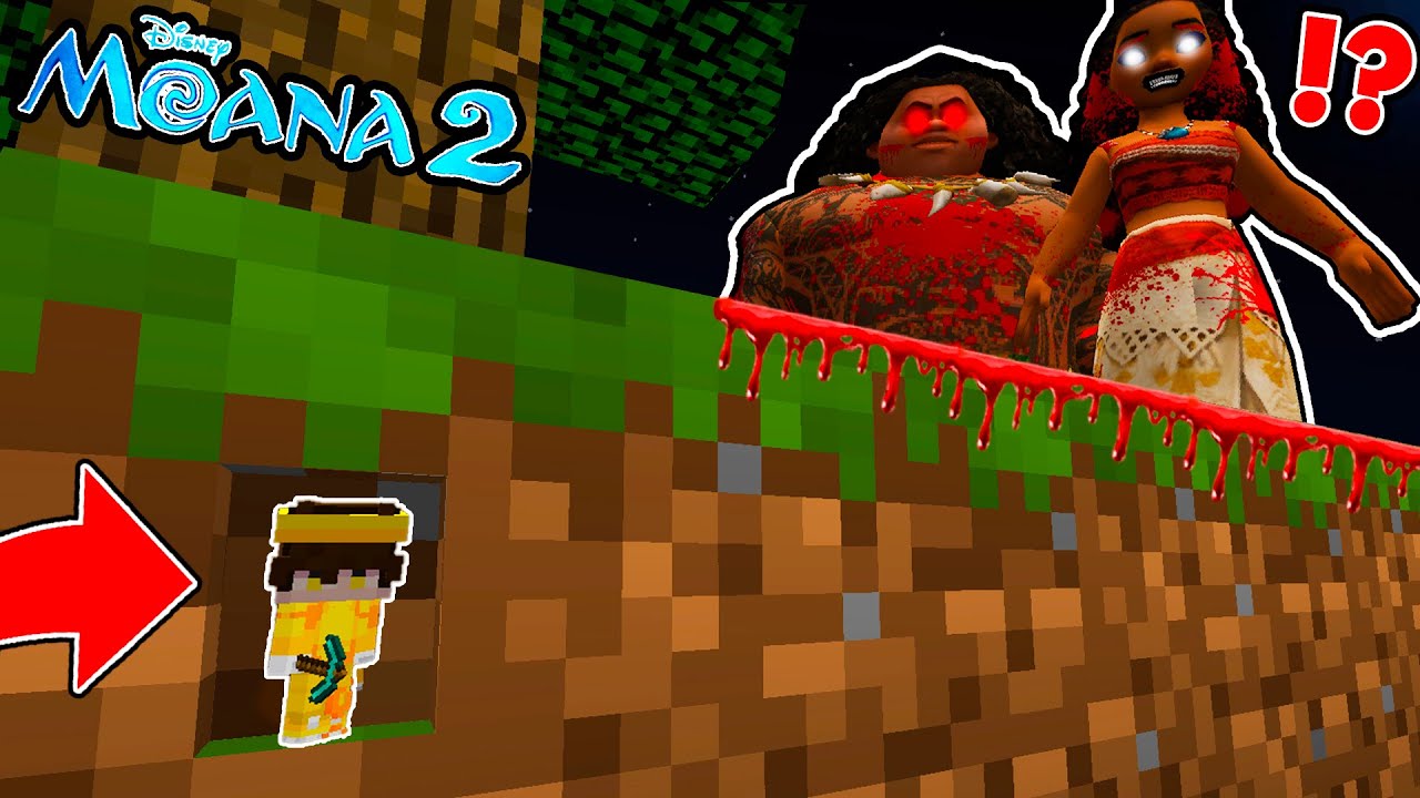 ME HICE pequeño para ROBAR y ESCONDERME de MOANA 2.EXE en Minecraft 🤫 ...
