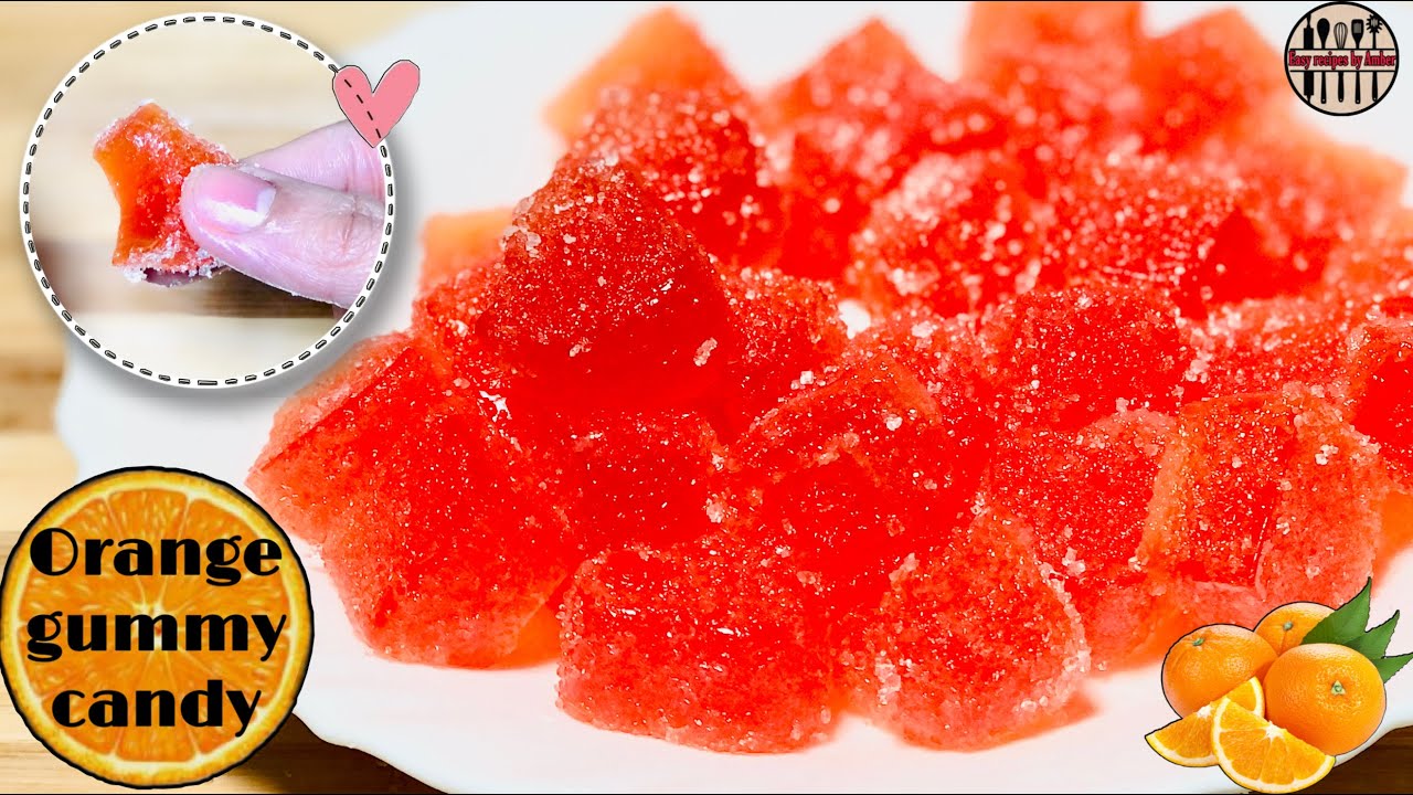 Orange gummy candy | Orange jujubes recipe | easy recipes by amber ...