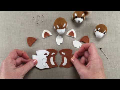 Red Panda Head Tutorial 5 of 13: stitching eye brows - YouTube