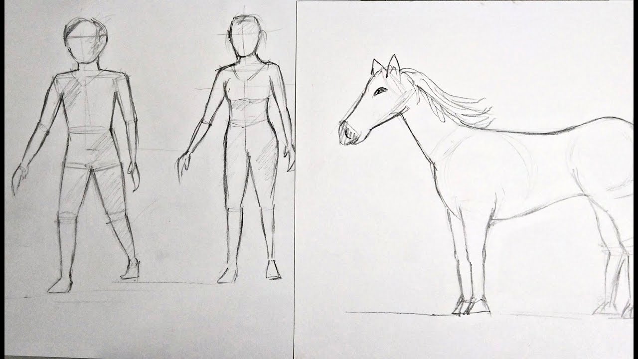 How to draw various figures from shapes - anatomy drawing for beginners ...