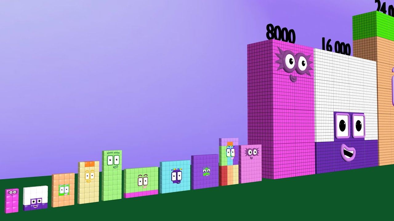 Numberblocks Octoblocks Number 8 vs 80,000 HUGE Numberblocks Comparison ...