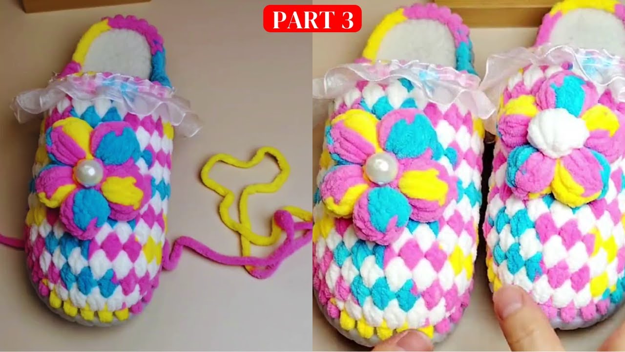 HOW TO CROCHET HANDMADE Hook Shoes Tutorial Part 3 - YouTube