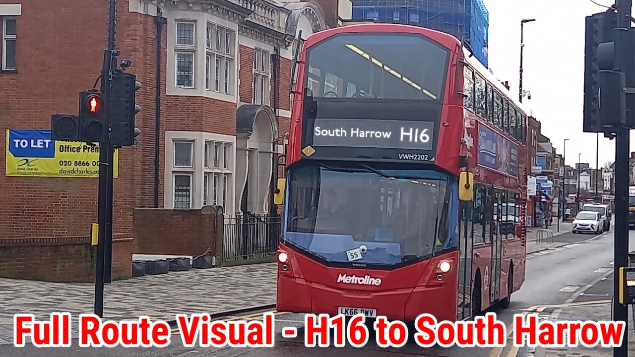 Full Route Visual | London Bus Route H16 - Harlesden High Street to ...