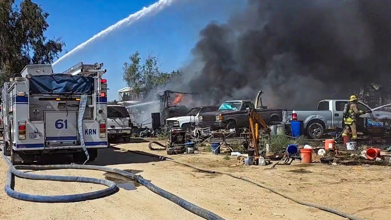 Vegetation Fire Sparks Multiple Responses from Fire Departments - YouTube