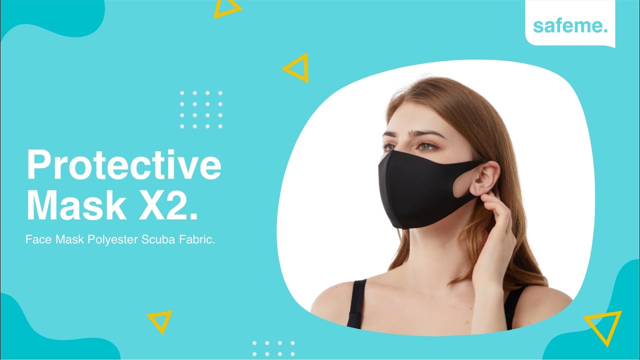 Masker Kain Scuba Tebal Hitam Korea Style Protective Mask Safeme X2 ...