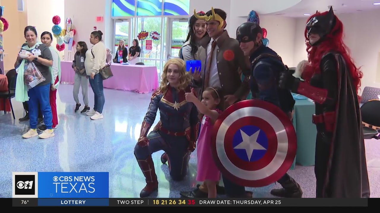 Children's Health celebrates Cape Day with Superheroes visit - YouTube