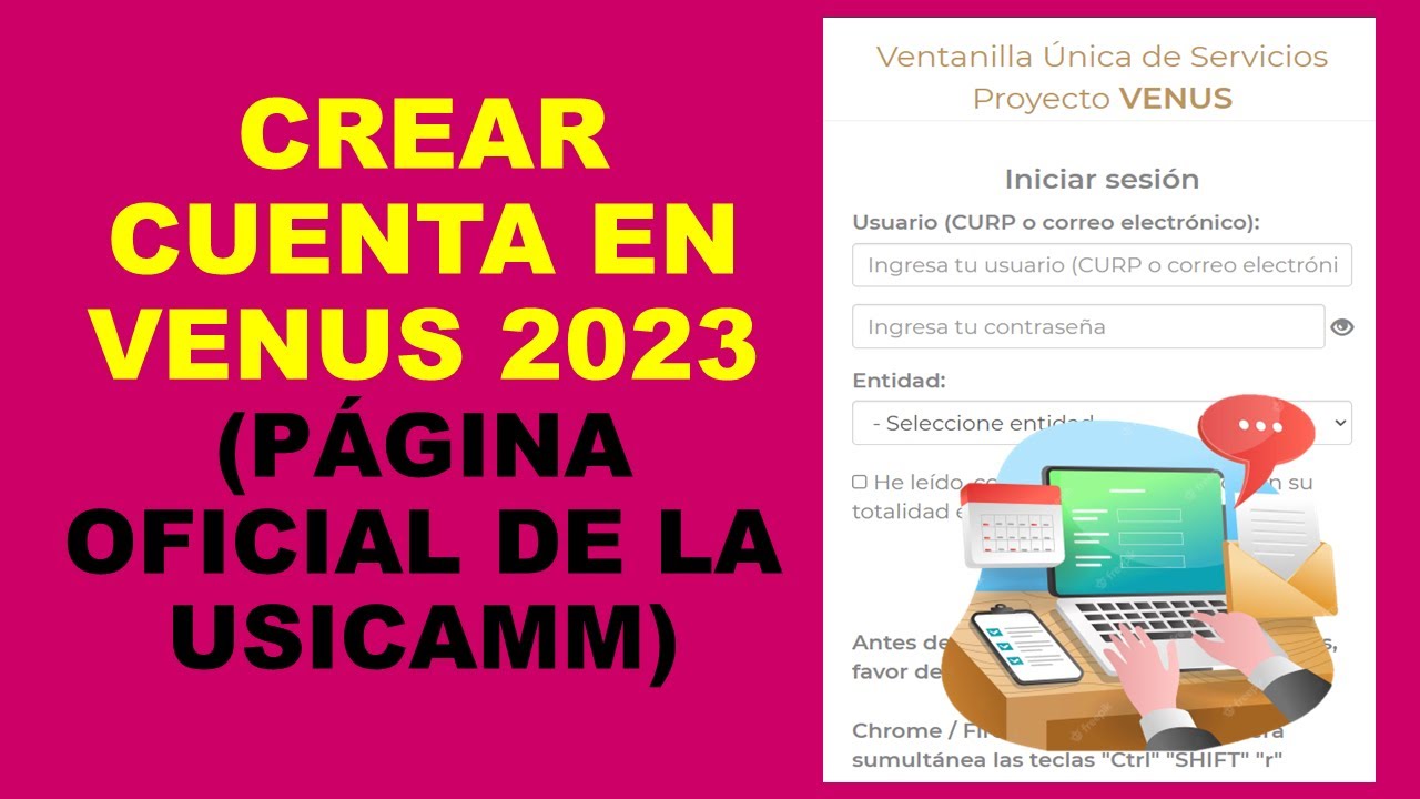 Soy Docente: CREAR CUENTA EN VENUS 2023 (PÁGINA OFICIAL DE LA USICAMM ...