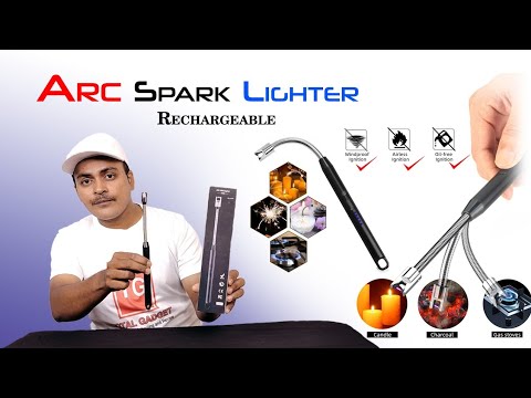 RECHARGEABLE ARC SPARK LIGHTER || ELECTRIC ARC LIGHTER UNBOXING & FULL ...
